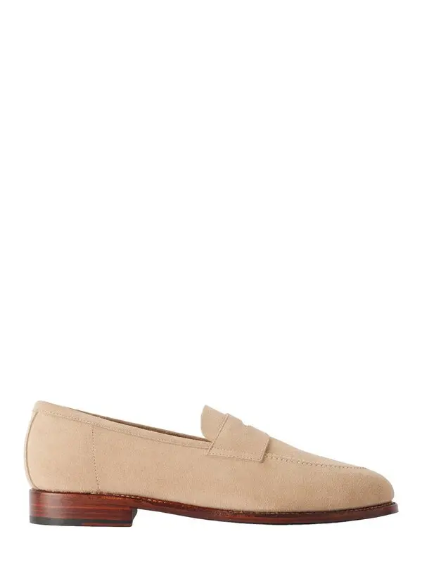 MORJAS Suede Penny Loafers - Neutrals