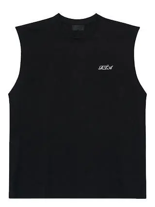 RtA Terry Muscle Tee Shirt - Black Cursive