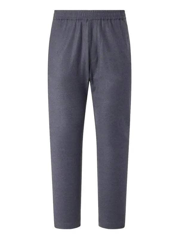 Barena Venezia Bativoga Straight-leg Stretch Wool-blend Drawstring Trousers - Gray