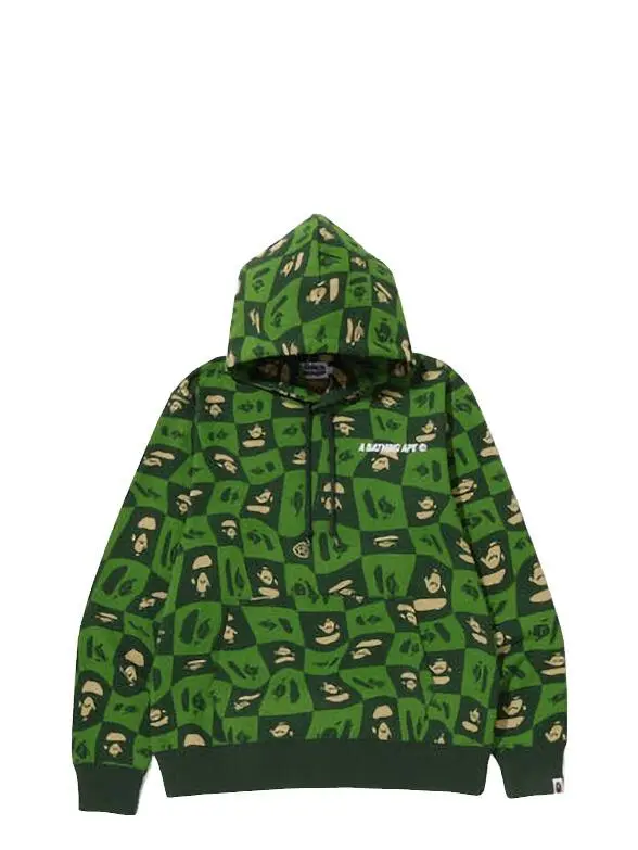 A BATHING APE Distortion Pullover Hoodie - Green