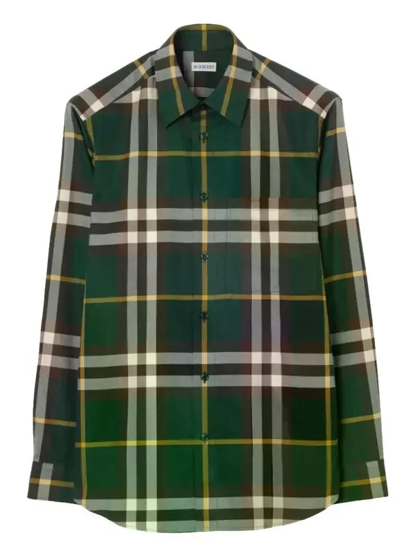 Burberry Check Cotton Shirt - Green