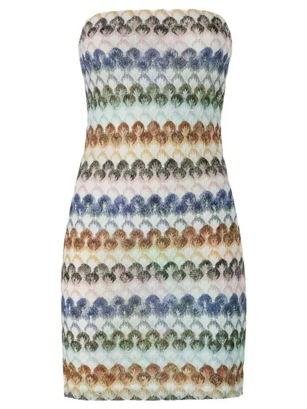 Missoni Bustier Mini Dress With Lace Motif - Neutrals