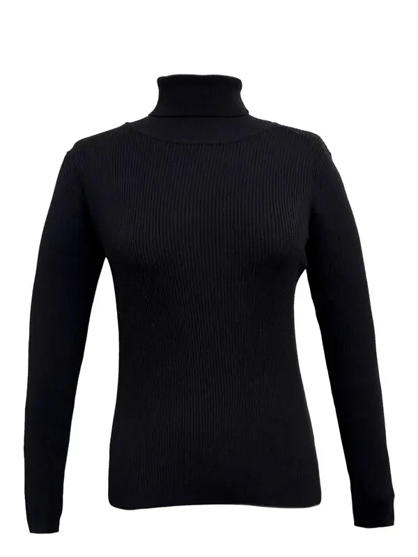 CHUKS COLLINS Osa's Ribbed Knit Turtleneck Sweater - Black