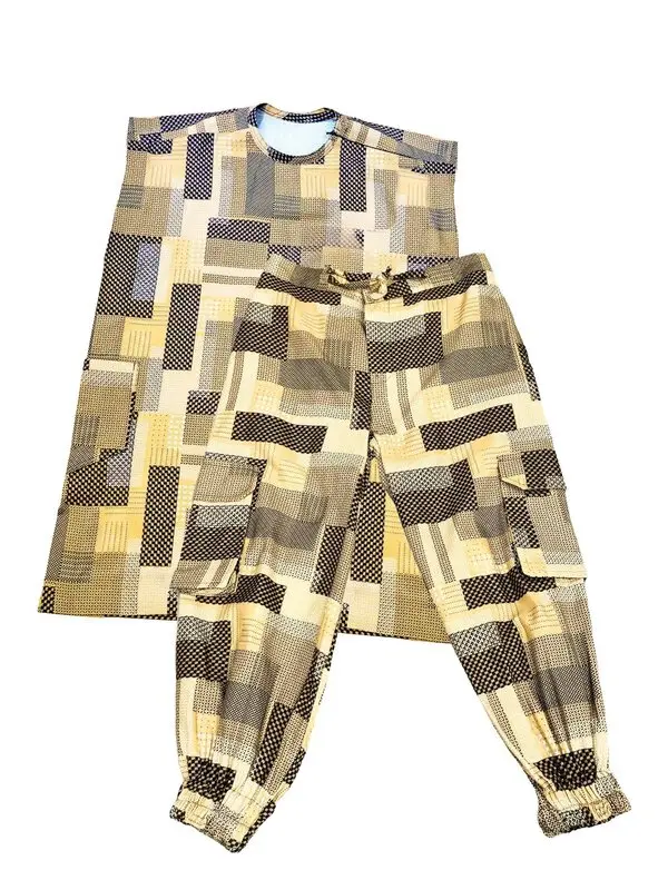 CHUKS COLLINS Warrior Set: Sleeveless Tunic And Harem Pants - Brown