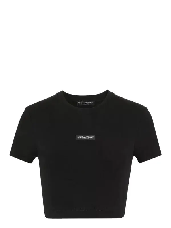 Dolce & Gabbana Jersey T-shirt With Logo - Black