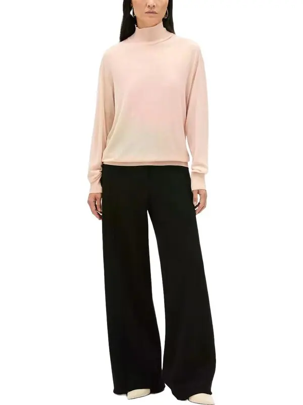 Another Tomorrow Featherweight Wool Sweater - Pink