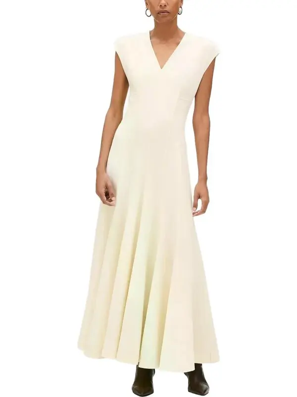 Another Tomorrow Double-face Cutout Dress - Neutrals