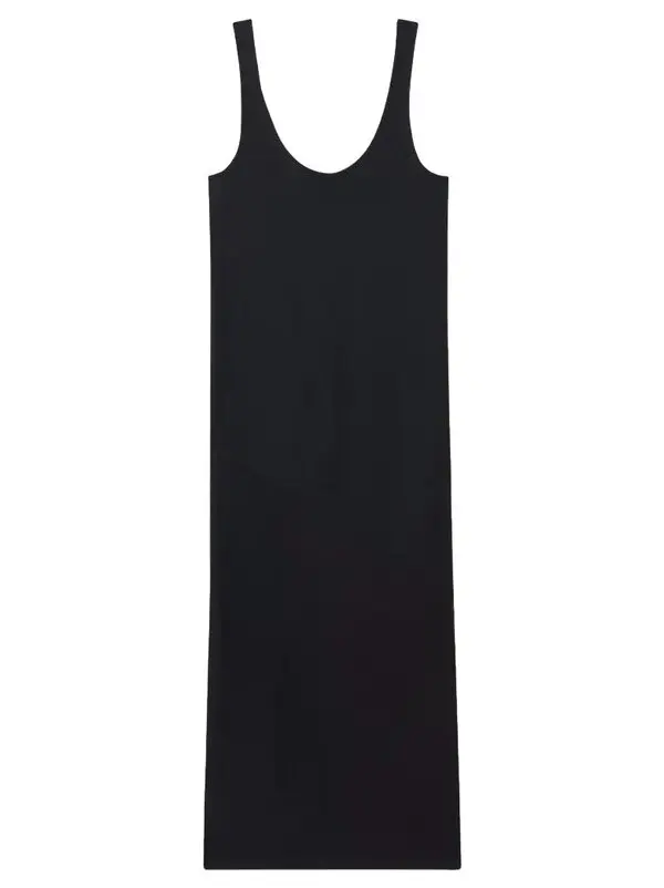 Another Tomorrow Asymmetric Seam Detail Dress - Black