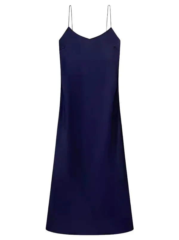 Another Tomorrow Bias-cut Satin Dress - Blue