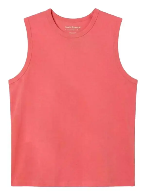 Another Tomorrow Sleeveless Organic Cotton T-shirt - Pink