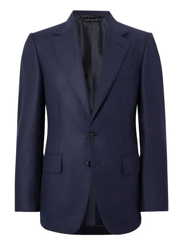 TOM FORD Shelton Slimfit Wool And Cashmereblend Twill Blazer - Navy