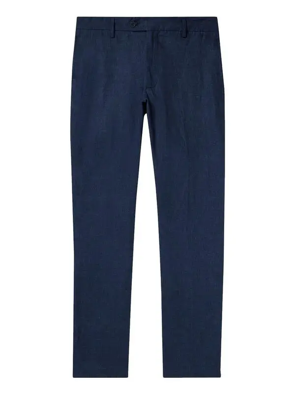 Frescobol Carioca Affonso Tapered Linen Suit Pants - Navy