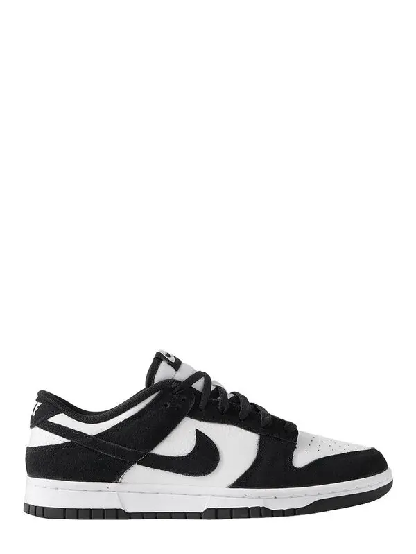 Nike Dunk Low Retro Se Suede-trimmed Leather Sneakers - Black