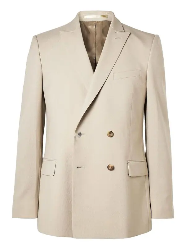 Mr P. Phillip Doublebreasted Wool And Mohairblend Suit Jacket - Beige