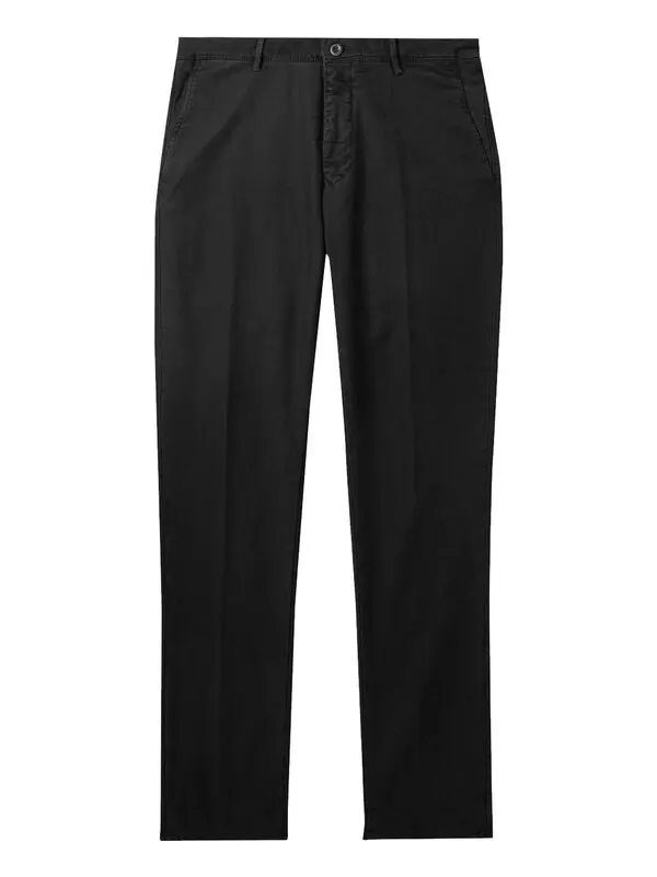 SLOWEAR Slim-fit Cotton-blend Twill Chinos - Black