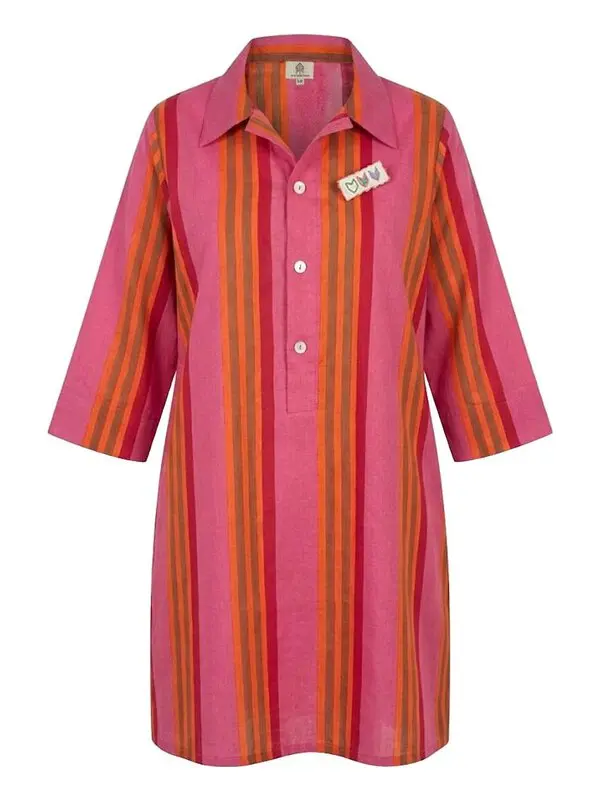 SR BY SONALI RAMAN Palermo A-line Dress With Handcrafted Brooch - Pink