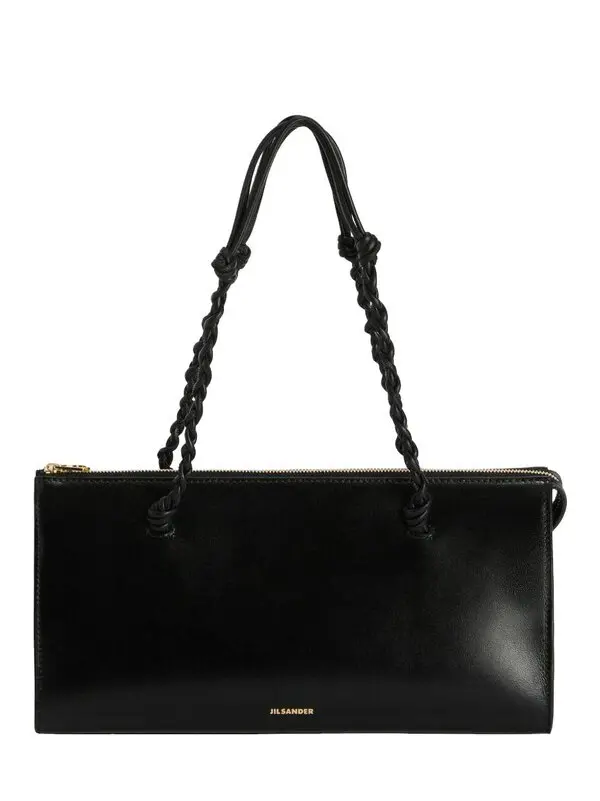 JIL SANDER Tangle Leather Shoulder Bag - Black