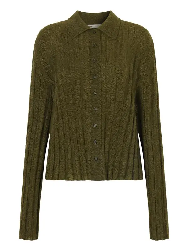 Khaite Meadow Ribbed Mohair And Silk-blend Cardigan - Green