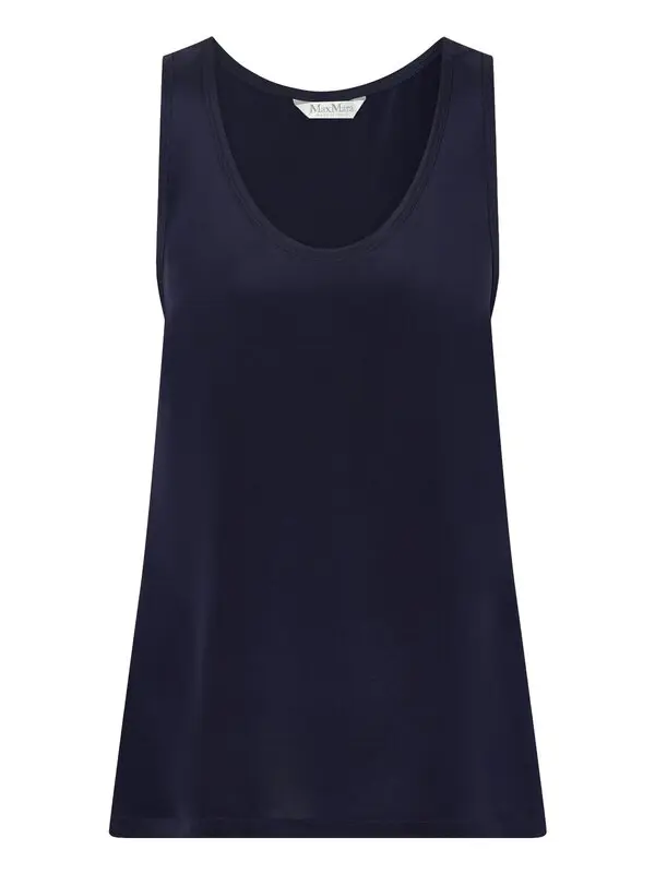 Max Mara Draped Silk Tank - Blue
