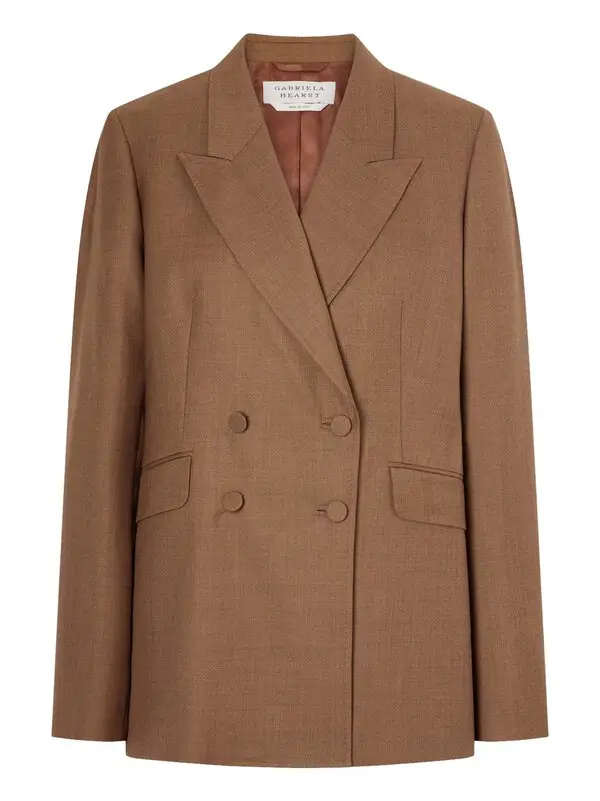 Gabriela Hearst Double-breasted Virgin Wool And Silk Blend Blazer - Brown