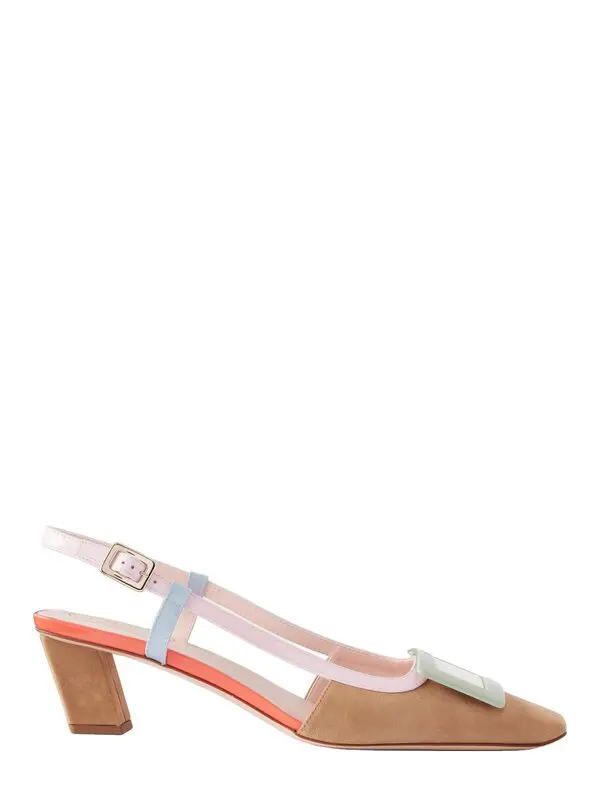 ROGER VIVIER Belle Vivier Suede Ballet Flats With Buckle Detail - Multi