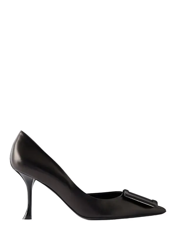 ROGER VIVIER Viv Ville 85 Buckled Leather Pumps - Black