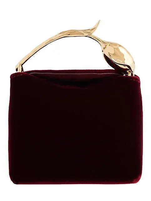 Erdem Micro Bloom Velvet Top-handle Bag - Malbec