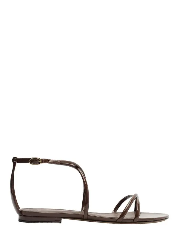 ALEXANDRE BIRMAN Lory Flat Leather Sandals - Brown