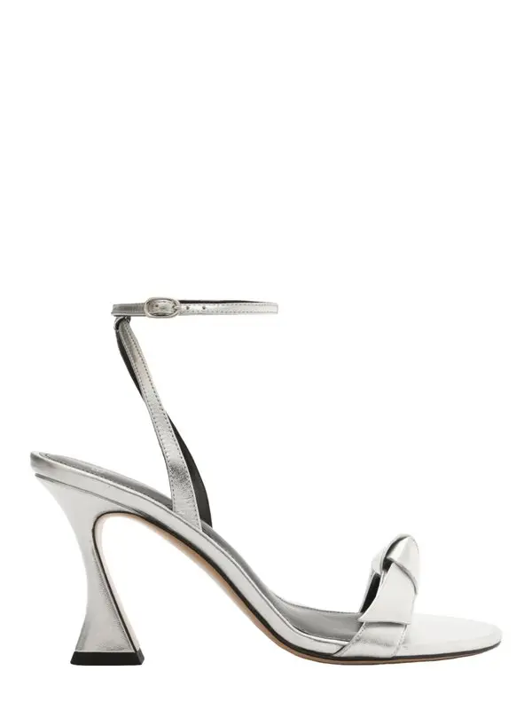 ALEXANDRE BIRMAN Clarita Bell 85 Metallic Sandals - Argento