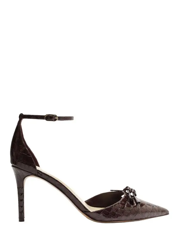 ALEXANDRE BIRMAN Kate 85 Crocco Patent Leather Pumps - Cherry Lacquer