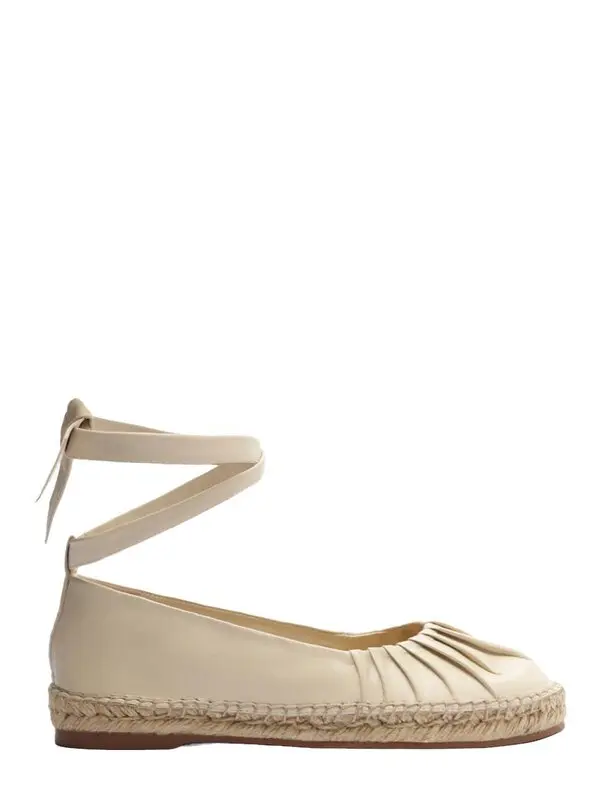 ALEXANDRE BIRMAN Jenna Espadrille Flat With Tie Fastening - Shell