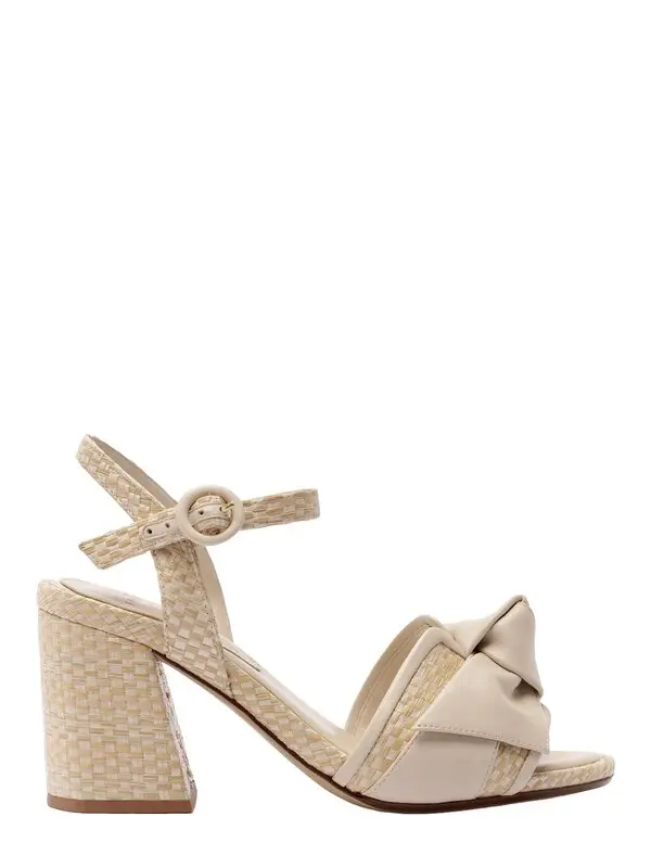 ALEXANDRE BIRMAN Maxi Clarita Padded Raffia Block Heel - Shell