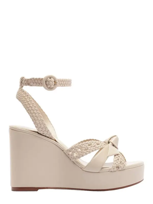 ALEXANDRE BIRMAN Suelita Woven Platform Wedge Sandals - Shell