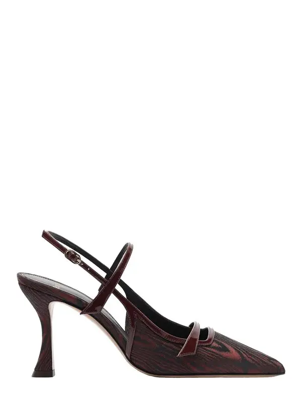 ALEXANDRE BIRMAN Tita Moire 85 Slingback Heels - Cherry Lacquer