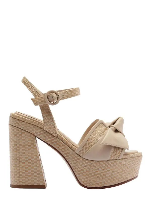 ALEXANDRE BIRMAN Maxi Clarita Padded Raffia Platform Sandals - Shell