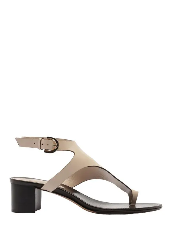 ALEXANDRE BIRMAN Eliah Block 45 Nappa Kiss Leather Sandals - Shell