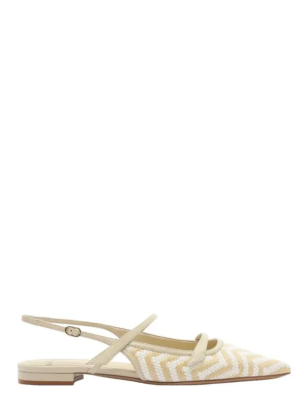ALEXANDRE BIRMAN Tita Raffia Zig Flat - Eggshell