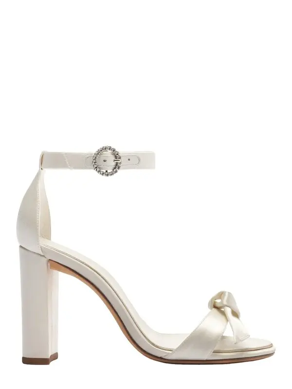 ALEXANDRE BIRMAN Clarita Bridal Block 90 Satin Sandals - Bianco