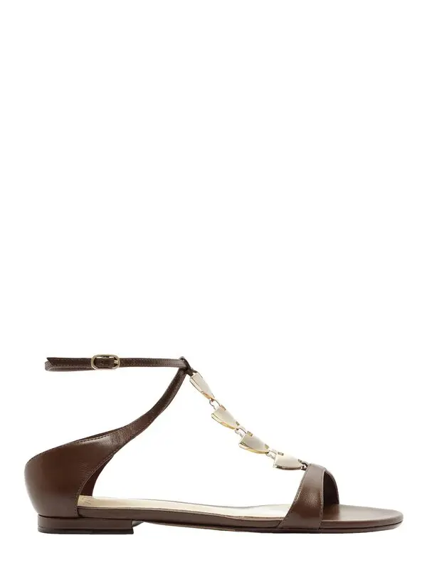 ALEXANDRE BIRMAN Lia Flat Sandals With Sculptural Metalwork - Mousse