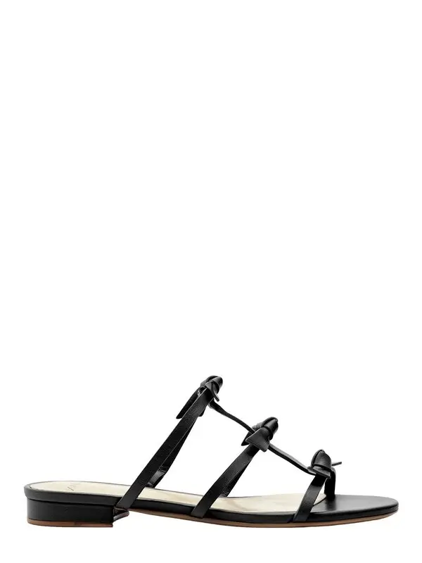 ALEXANDRE BIRMAN Slim Lolita Flat Leather Sandals - Black