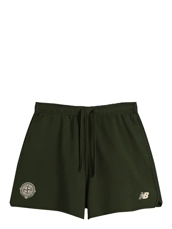 Stone Island X New Balance Organic Cotton Fleece Shorts - Juniper