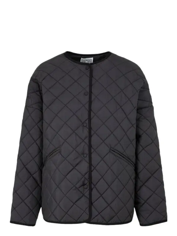 TOTEME Quilted Collarless Long-sleeve Jacket - Black