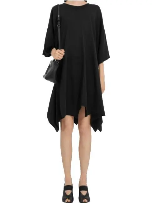 MAISON MARGIELA Asymmetrical Round Neck Dress - Black