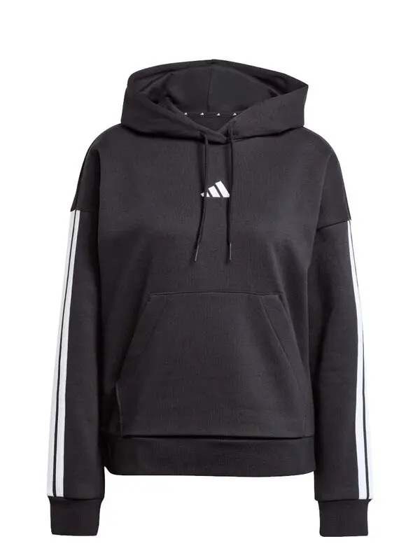 Adidas Essentials 3-stripes Fleece Hoodie - Black / White