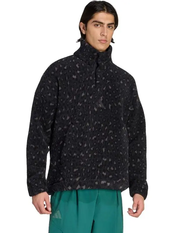 Adidas Xploric Climawarm High Pile Snap Pullover - Black