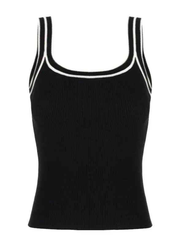 Iceberg Striped Knit Top - Black