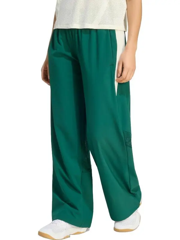 Adidas Color Block Wide Woven Pants - Collegiate Green