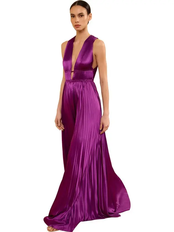 Ulla Johnson Lena Satin Gown - Amaranth