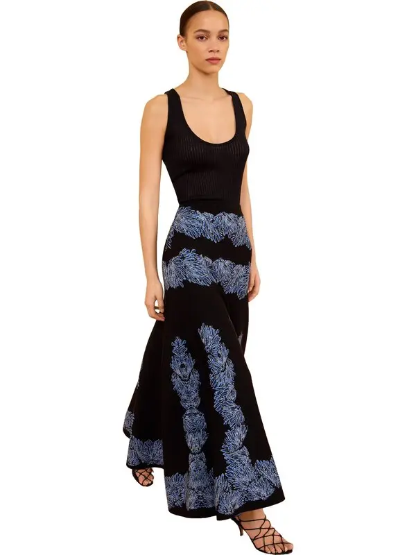 Ulla Johnson Alessia Knit Jacquard Skirt - Lapis