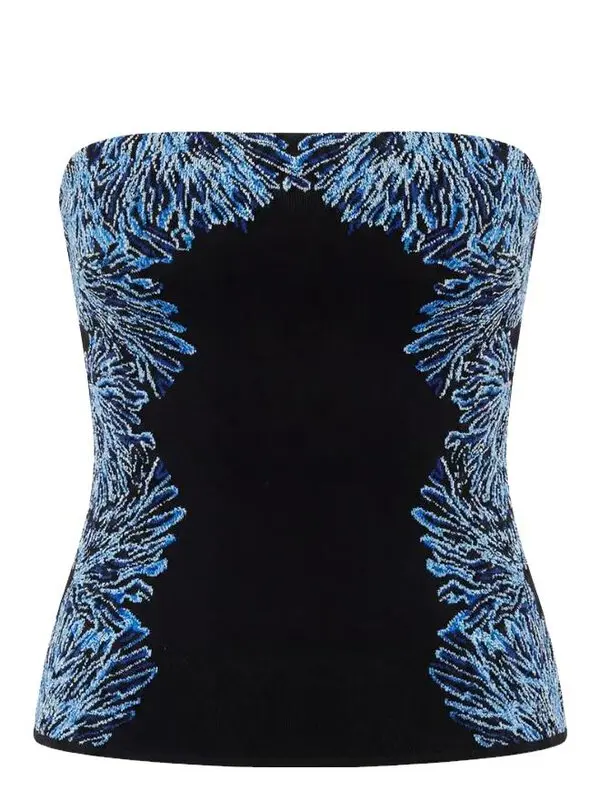 Ulla Johnson Strapless Knit Jacquard Top - Lapis